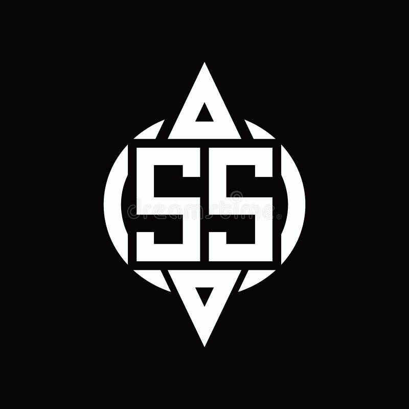 SS Logo with Circle Rounded Combine Triangle Top and Bottom Side Design ...
