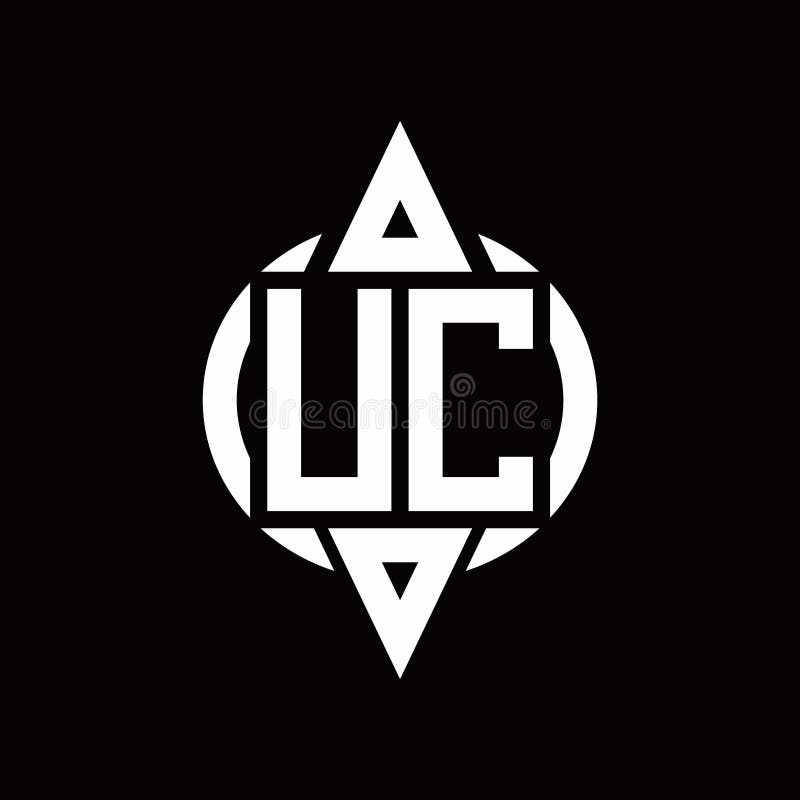 UC Logo with Circle Rounded Combine Triangle Top and Bottom Side Design ...