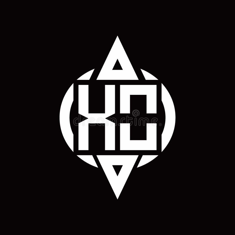 XO Logo with Circle Rounded Combine Triangle Top and Bottom Side Design ...