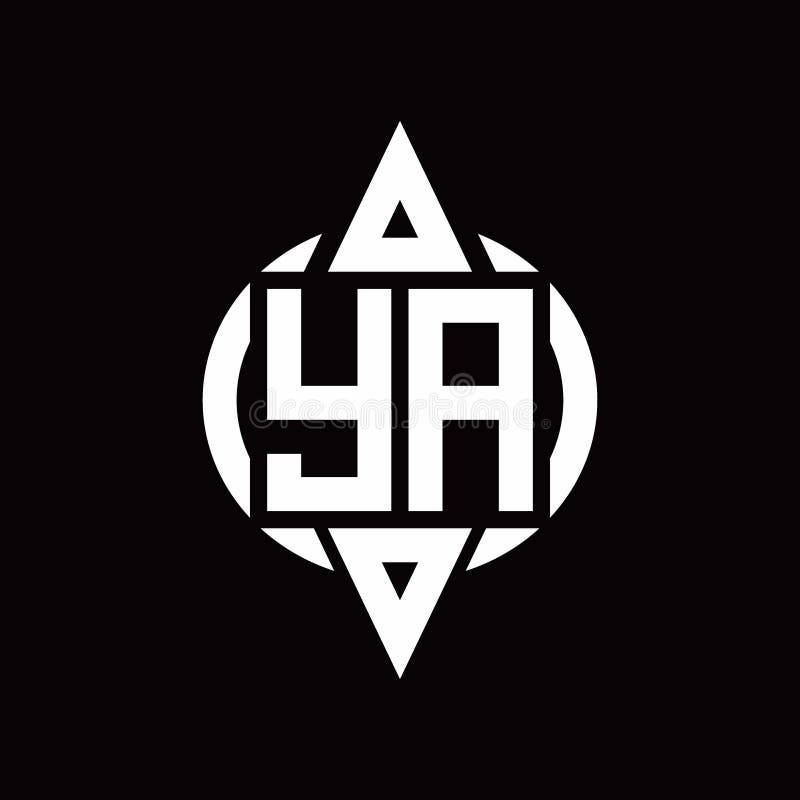 YA Logo with Circle Rounded Combine Triangle Top and Bottom Side Design ...