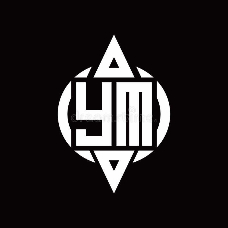 YM Logo with Circle Rounded Combine Triangle Top and Bottom Side Design ...