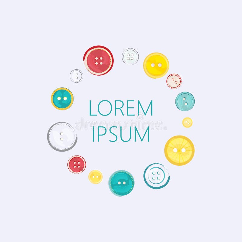 Logo with Circle of Sewing Buttons Stock Vector - Illustration of tools ...