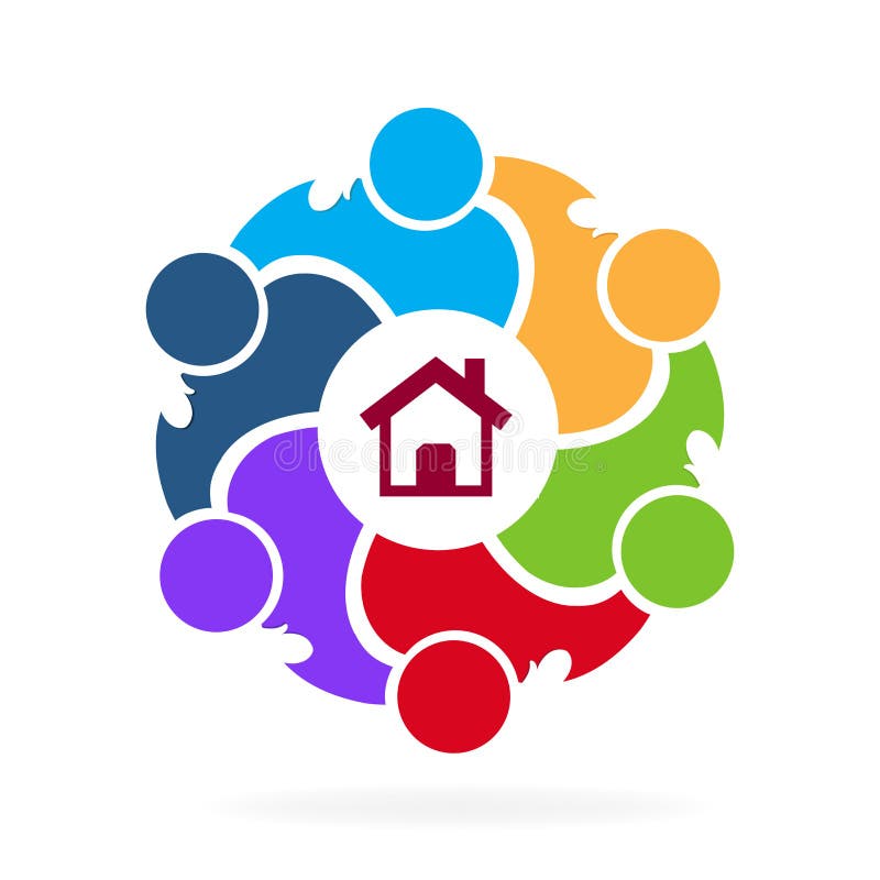 Teamwork around heart stock vector. Illustration of group - 30641575