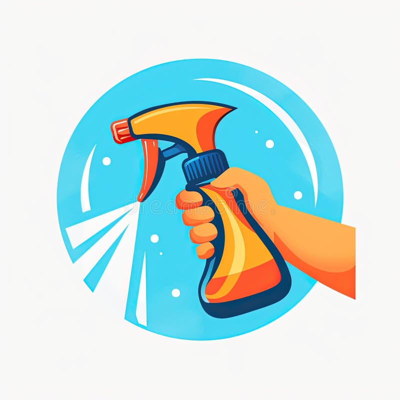 Logo of Cleaning Bottle Spraying. Generative AI. Stock Illustration ...