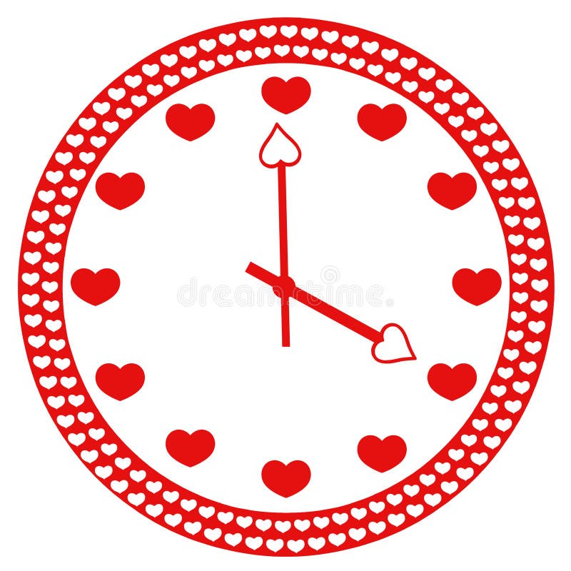 Logo clock heart stock illustration. Illustration of minutes - 83759130