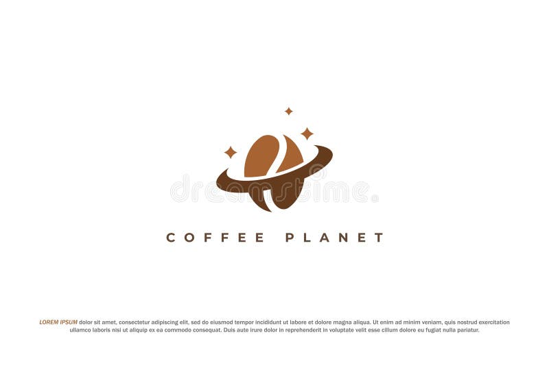 Logo Coffee Planet Cafe Bean Stock Illustration - Illustration of ...