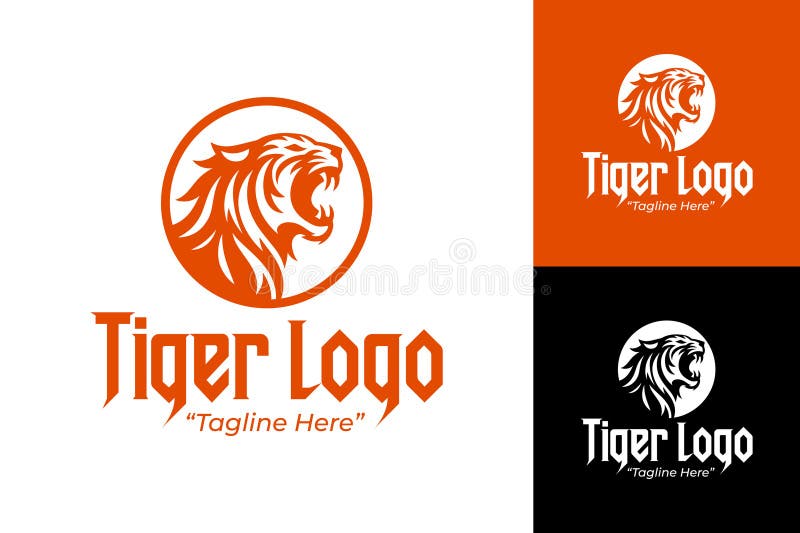 Stylish Orange Tiger Symbol Logo for Company Identity Stock Vector ...