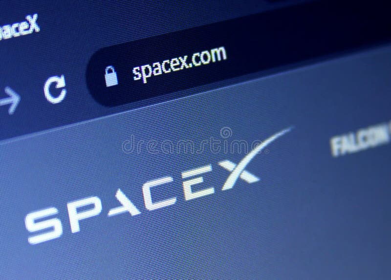 SpaceX company logo editorial stock image. Image of space - 298208939