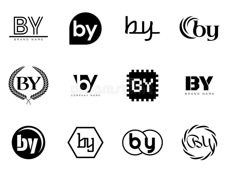 By Logo Company Template. Letter B and Y Logotype Stock Vector ...