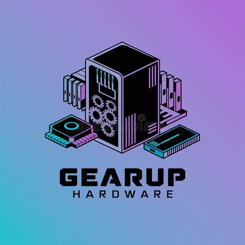 The Logo of the Computer Hardware Store Stock Illustration ...