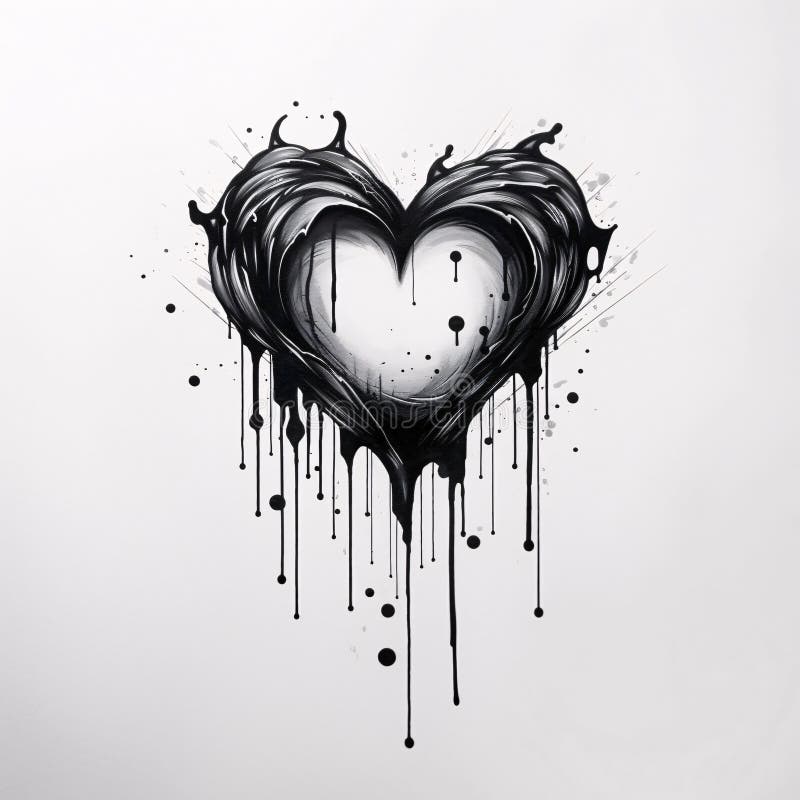 Dripping Paint Hearts Stock Illustrations – 54 Dripping Paint Hearts ...