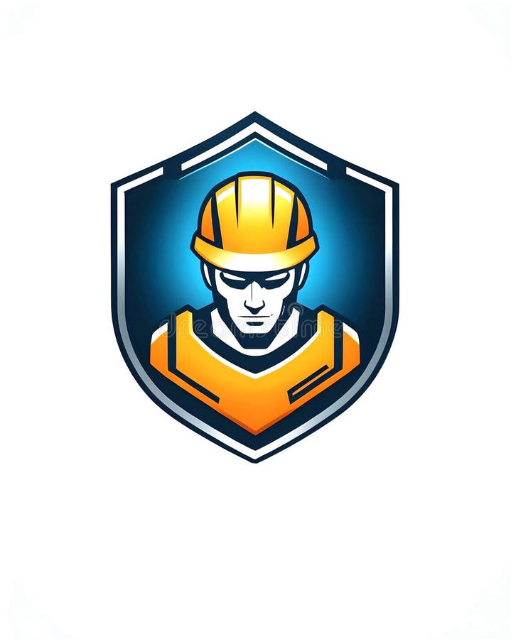 Logo Concept Computer Engineer Working on PC Stock Illustration ...