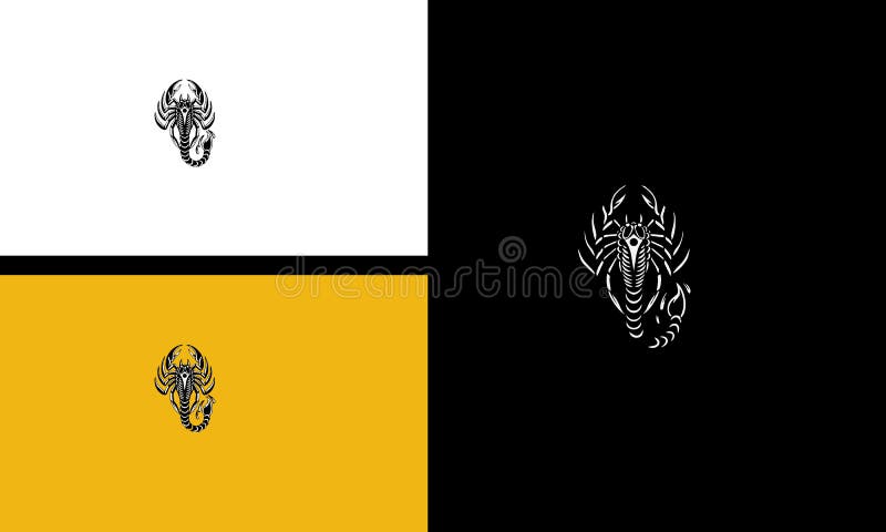 Logo Concept of Scorpio Vector Line Art Design Stock Vector ...