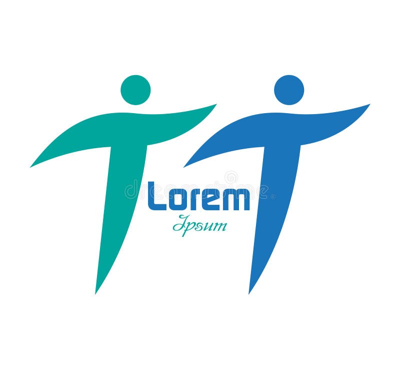 Logo Concept with Two Person Stock Vector - Illustration of help ...