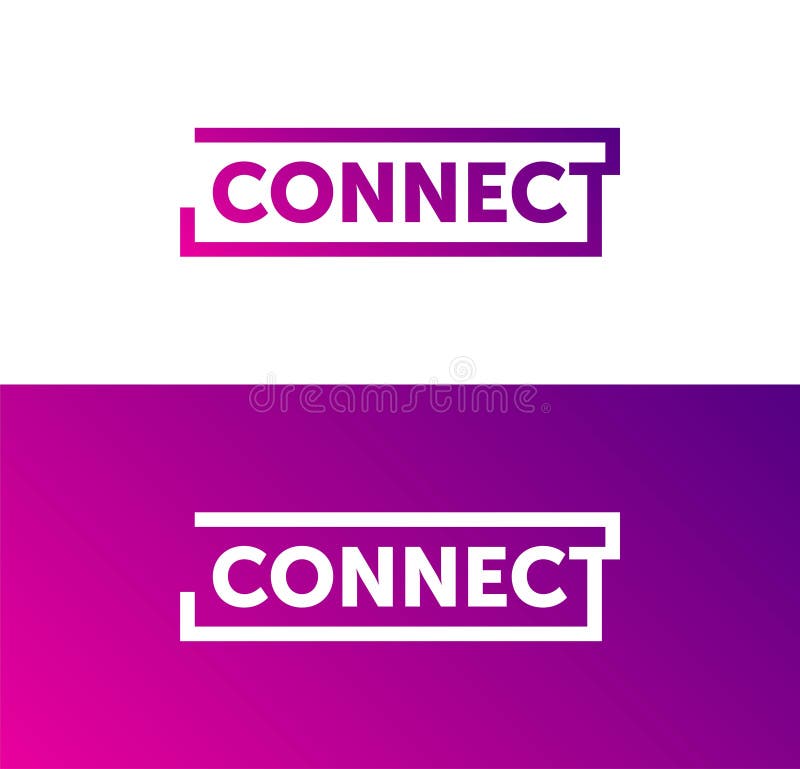 Logo Connect. Abstract Connect Icon Logo Design Made of Color Pieces ...