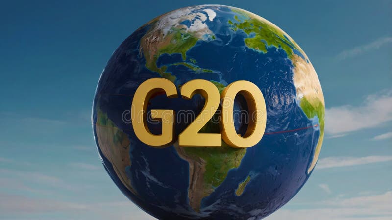 The Logo Consists of a Stylized Image of the Earth, on Which "G20" is ...