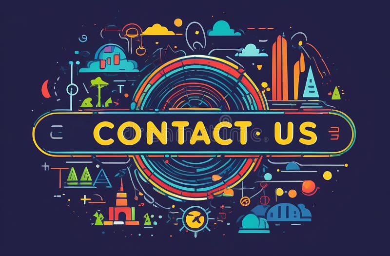 Logo for a Contact Us Section, Incorporating Elements of Connectivity ...