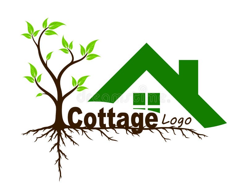 Logo of Country House with Tree. Stock Vector - Illustration of ...