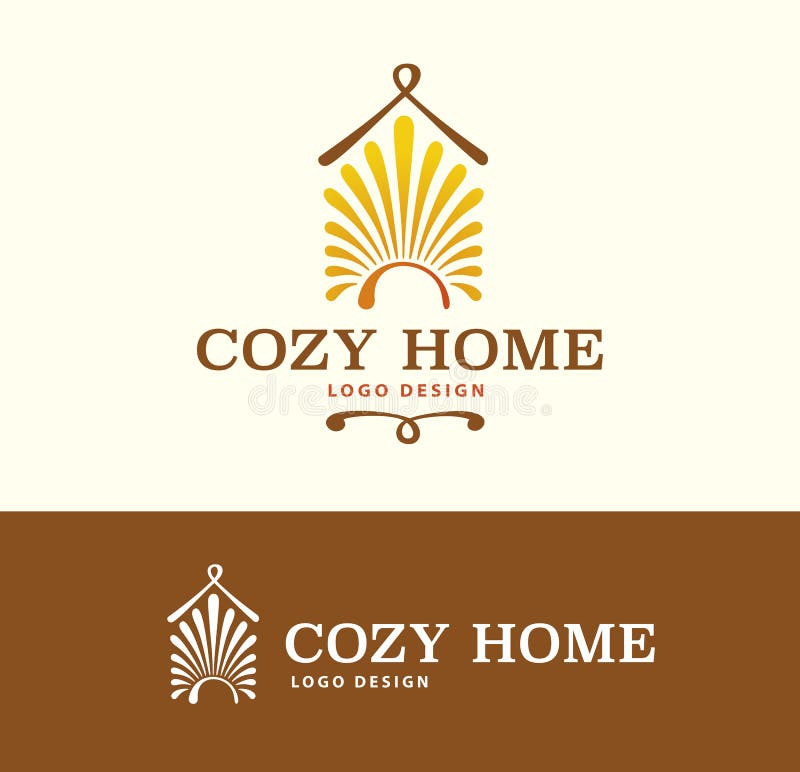 Logo Cozy Home on Light and Dark Color Stock Vector - Illustration of ...