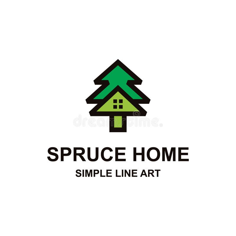 SPRUCE HOME GREEN stock vector. Illustration of architecture - 190833810