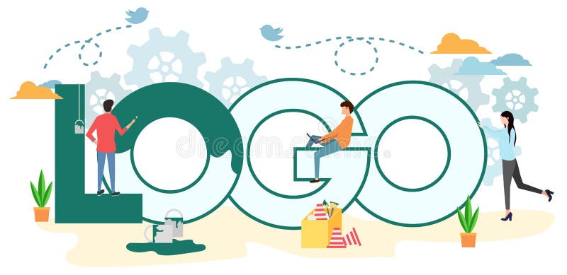 Logo Creation Process. a Group of People are Working on the Logo ...