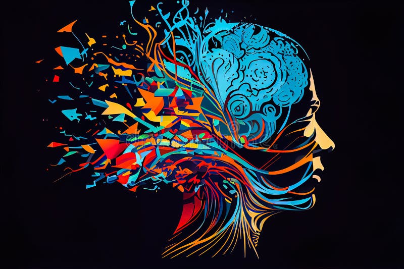 Logo Creative Mind. Human Head in Profile Stock Illustration ...