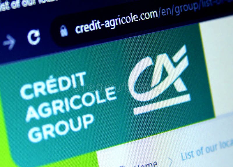 Credit Agricole bank logo editorial stock photo. Image of credit ...