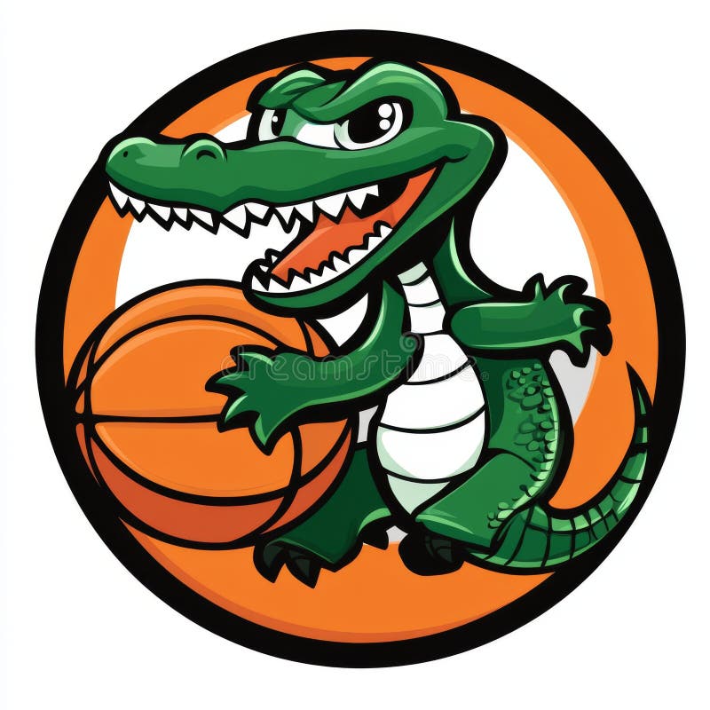 Logo with Crocodile and Basketball Ball. Generative AI. Stock ...