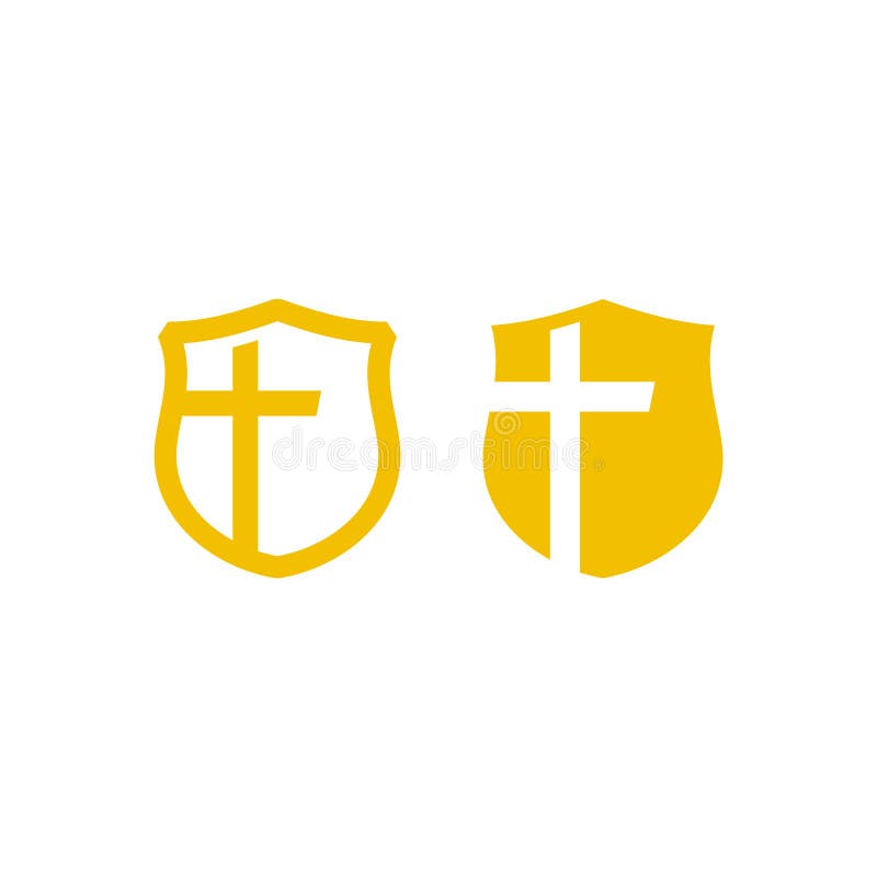 Logo of a Cross Inside a Classic Curved Shield Stock Vector ...
