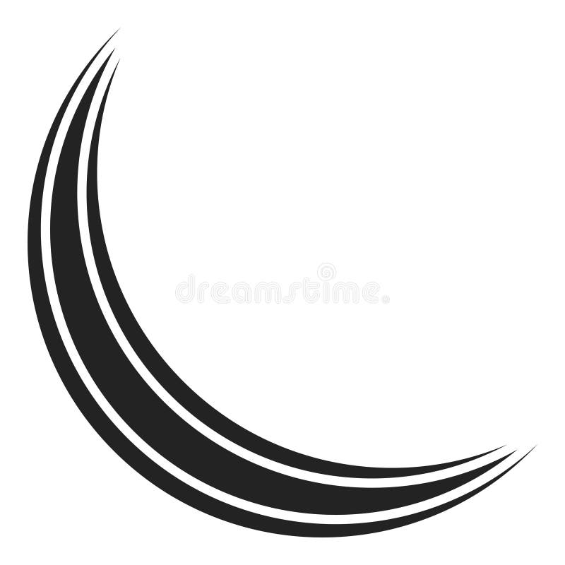Logo Curved Triple Stripe in the Shape of a Crescent Moon Stock Vector ...