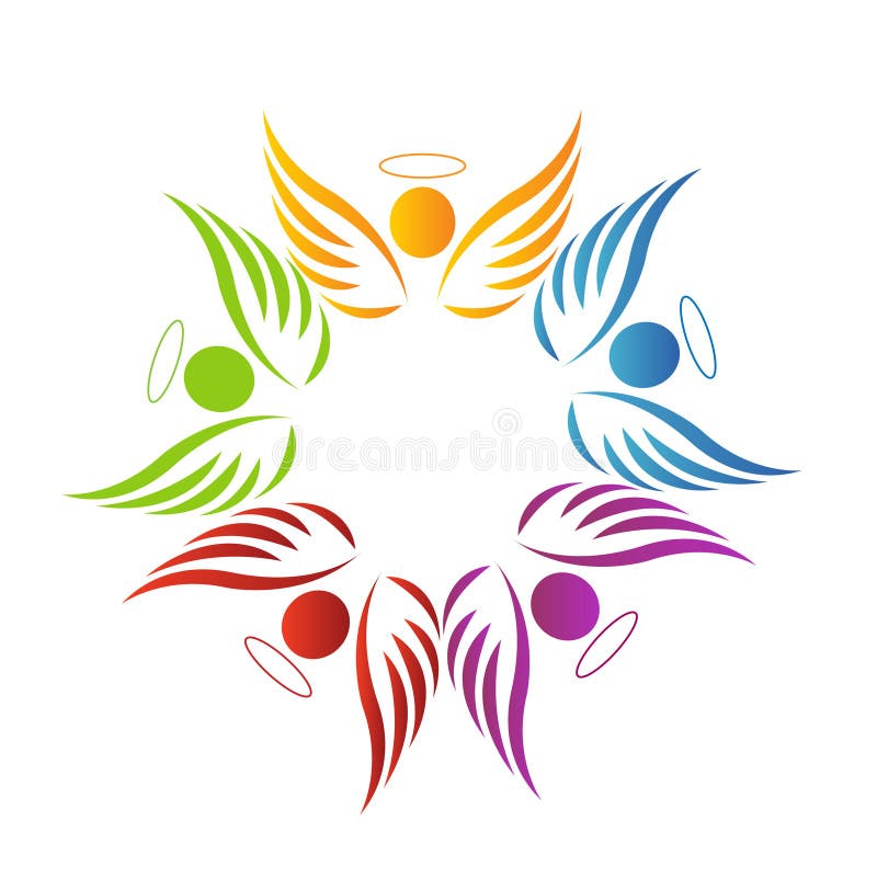 Logo D'anges De Travail D'équipe Illustration de Vecteur - Illustration ...
