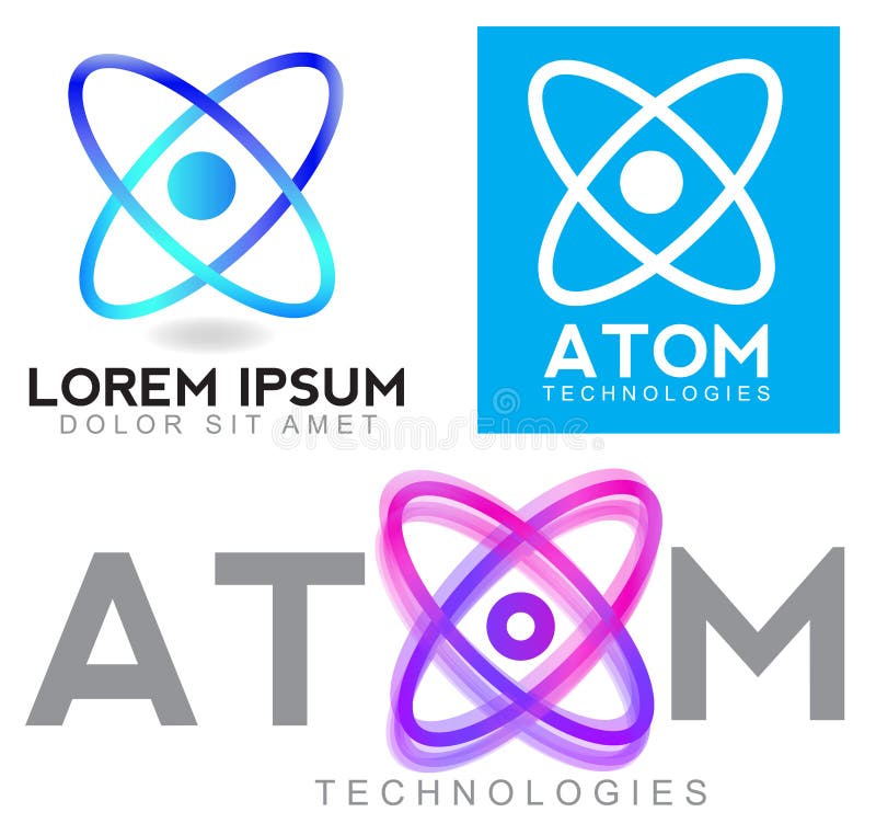 Logo d'atome illustration stock. Illustration du transmissions - 43907187