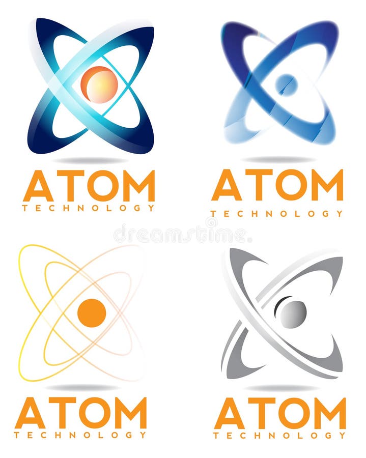 Logo d'atome illustration stock. Illustration du transmissions - 43907187