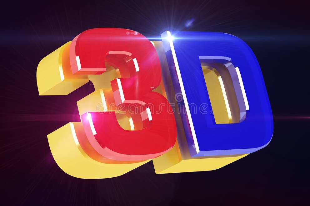 Logo 3D cinema stock illustration. Illustration of computer - 55601564