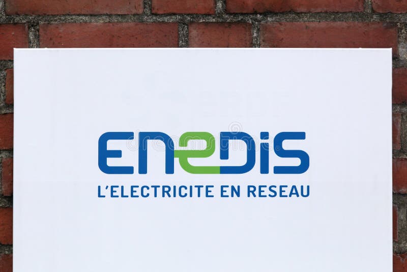Enedis Edf Logo Signe Et Marque Texte Sur Panneau Van Camion ...
