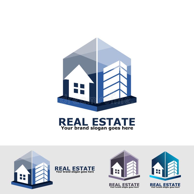 Logo Des Immeubles 3D - Bleu Illustration de Vecteur - Illustration du ...