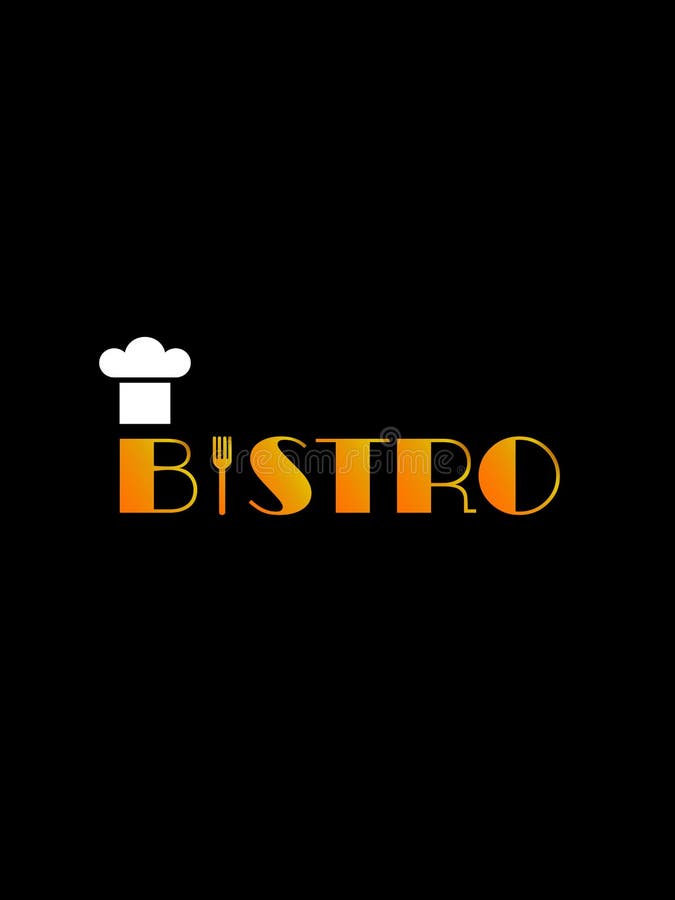 Logo De Bistro Con Fondo Negro Ilustración del Vector - Ilustración de ...