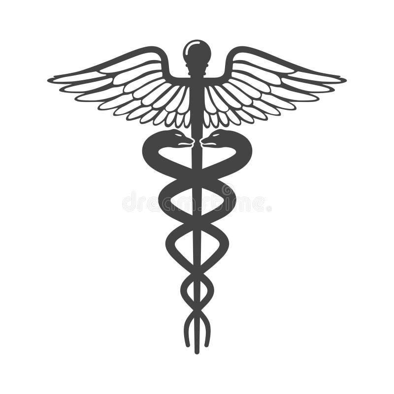 Logo De Caduceus Symbole De Caduceus Symbole Du Serpent Médical Illustration de Vecteur ...