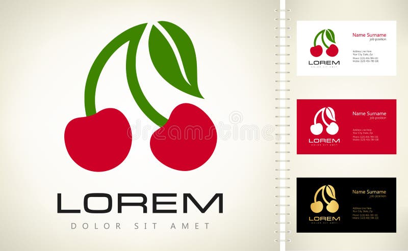 Logo de cerise illustration de vecteur. Illustration du normal - 90202276