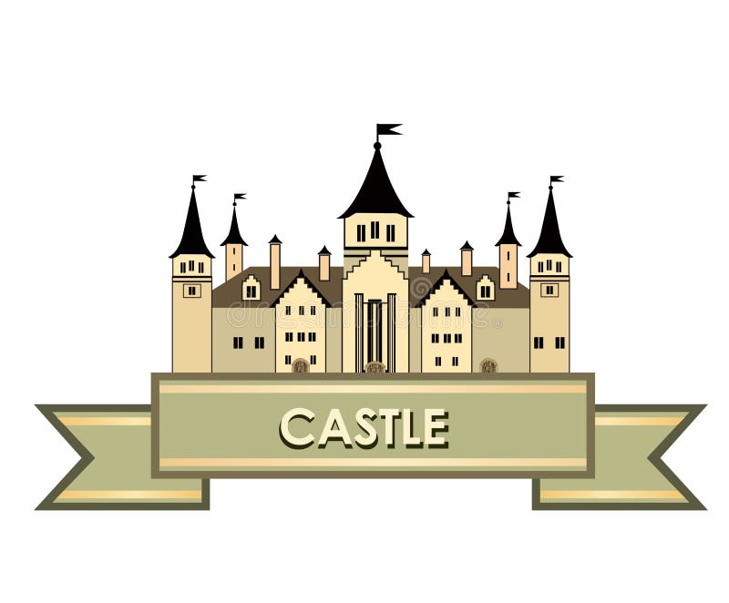 Logo De Château étiquette Rétro Illustration Stock - Illustration du ...