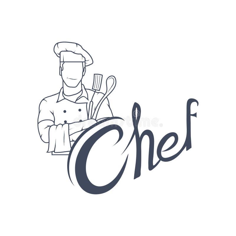 Logo de cuisinier de chef illustration de vecteur. Illustration du main ...