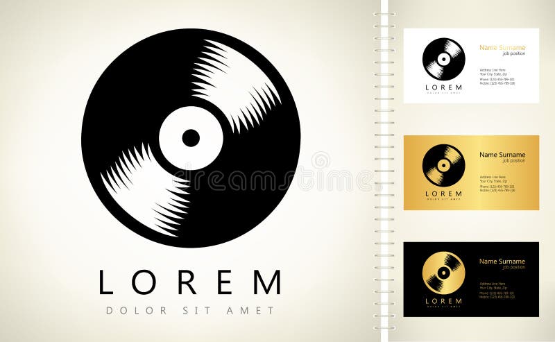 Logo de disques vinyle illustration de vecteur. Illustration du disque ...
