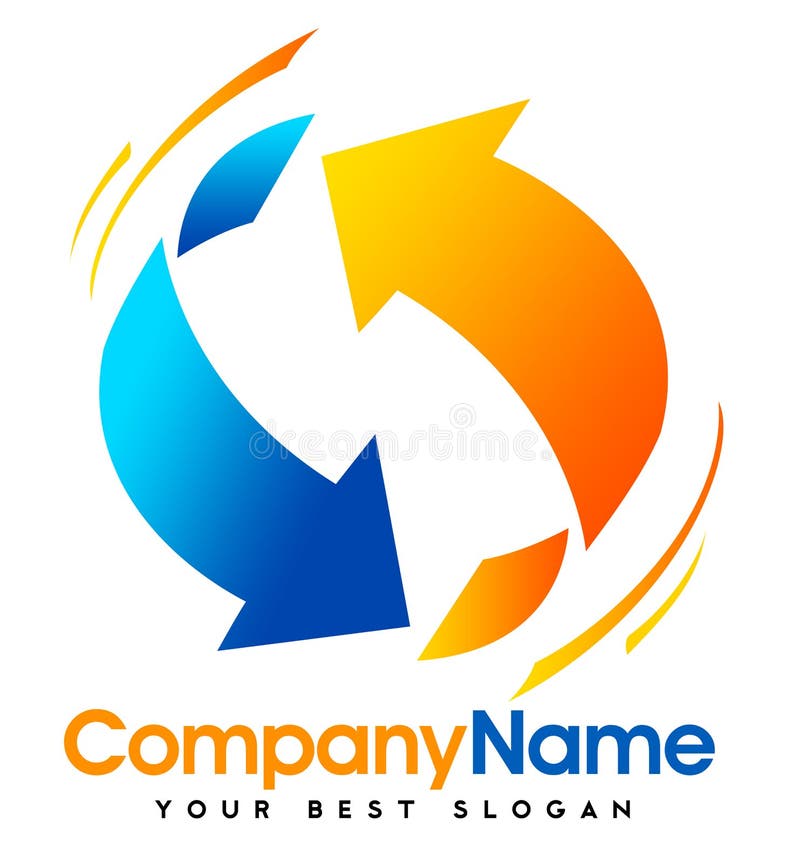 Logo de flèches illustration stock. Illustration du rougeâtre - 39423418