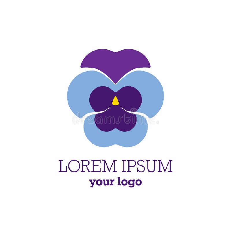 Logo De Fleur De Pensée Signe De Heartsease Illustration de Vecteur ...