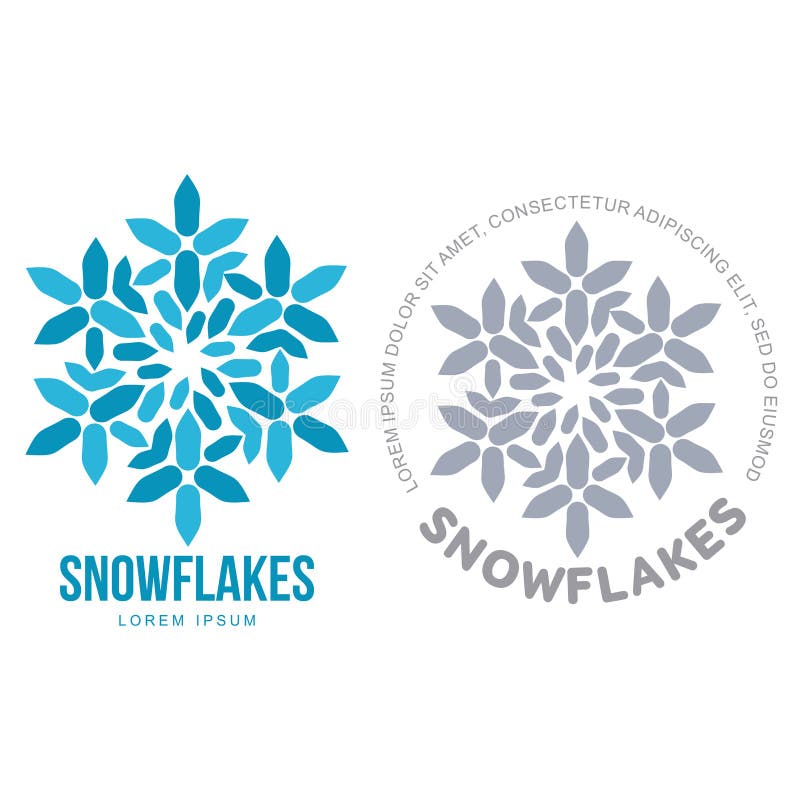 Logo de flocon de neige illustration stock. Illustration du cristal ...
