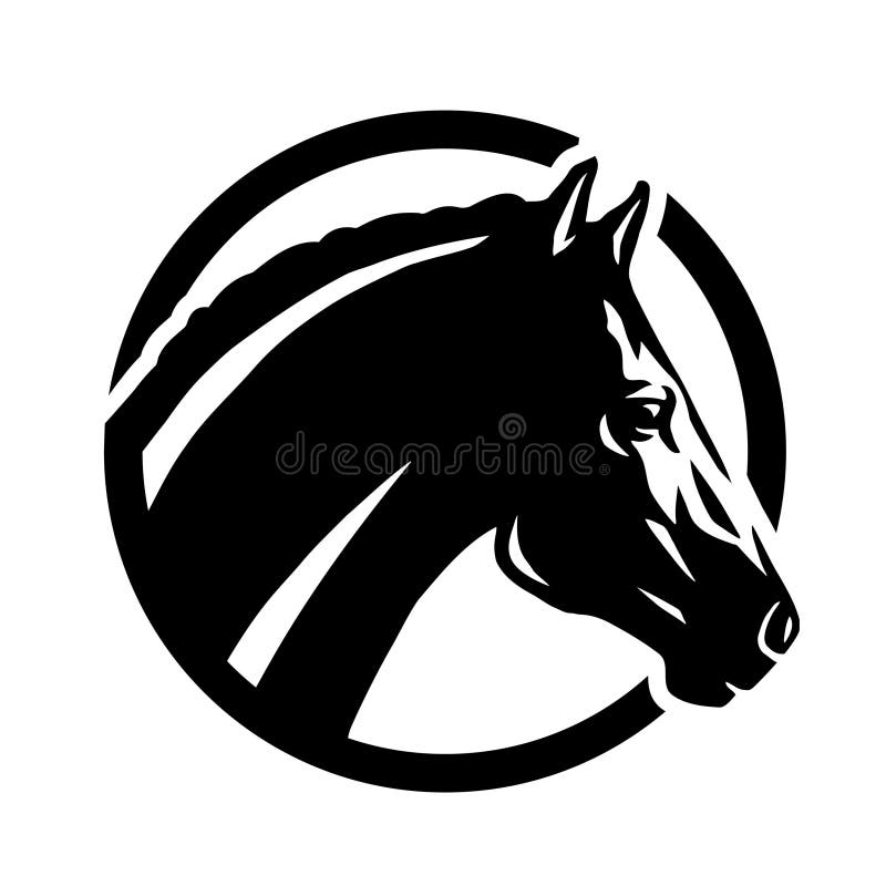 Logo De Forme Ronde Silhouette De Cheval. Illustration Vectorielle ...