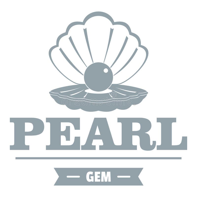 Logo De Gemme De Perle, Style Gris Simple Illustration de Vecteur ...