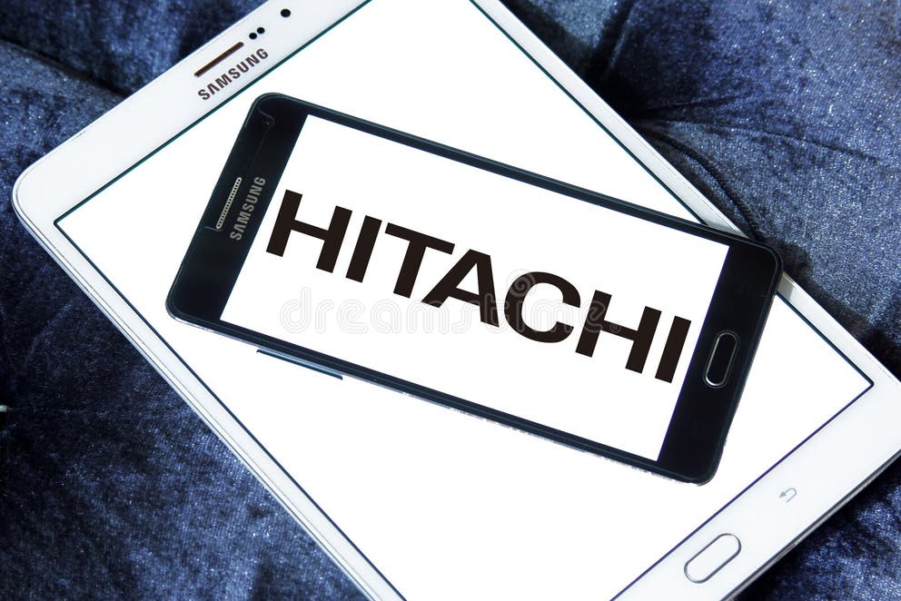 Logo de Hitachi photo éditorial. Image du logiciel, blanc - 89142671
