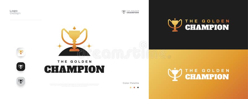 Logo De La Copa Campeona De Oro. Copa Ganadora Con Estrella Ilustración ...