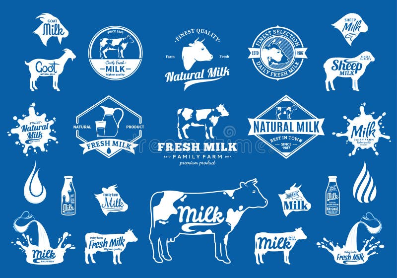 Logo De Lait, Icônes Et éléments De Conception Illustration de Vecteur ...